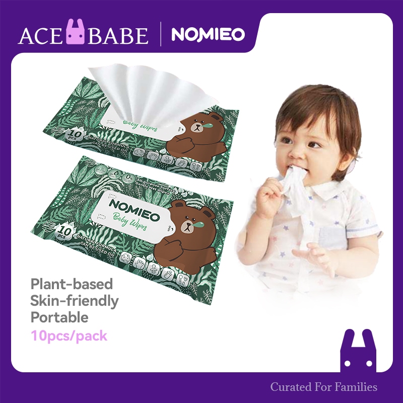 Nomieo Mini Wet Wipes Travel Pack Pocket Wet Wipes Plant-based and Skin ...