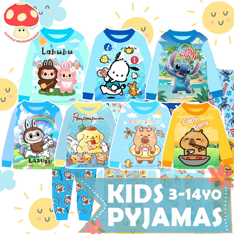 🍄 LITTLE MUSHROOMS 🍄 KIDS GIRLS CHILDREN COTTON PYJAMAS | LABUBU ZIMOMO ...