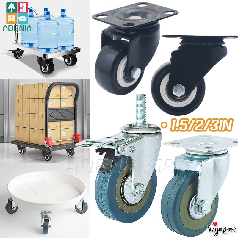 【SG】3 Inch Heavy Duty Swivel Wheel Trolley Caster Wheels Rubber Castor ...