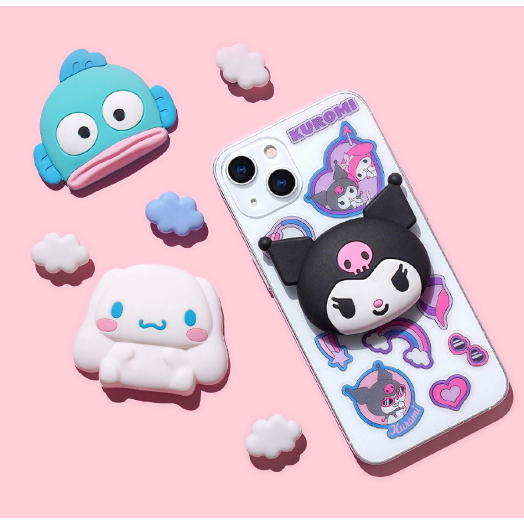 [Sanrio] 2 Way Phone Grip + Sticker Set Poptok Phone stand holder Hello ...