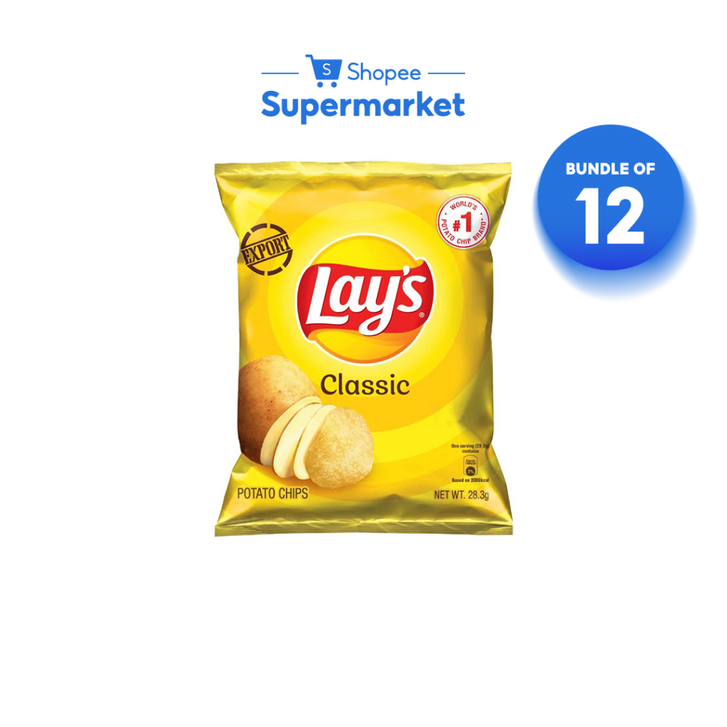 [Bundle of 12] Lay's Classic Original Potato Chips (28g) | Shopee Singapore