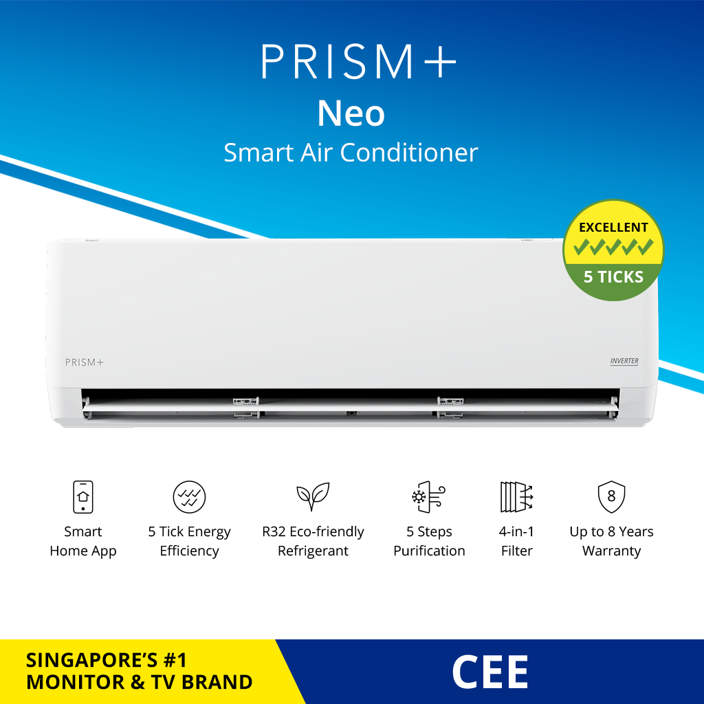 PRISM+ Neo Smart Air-Conditioner System 3 | Matte White (R32, 5 Ticks ...
