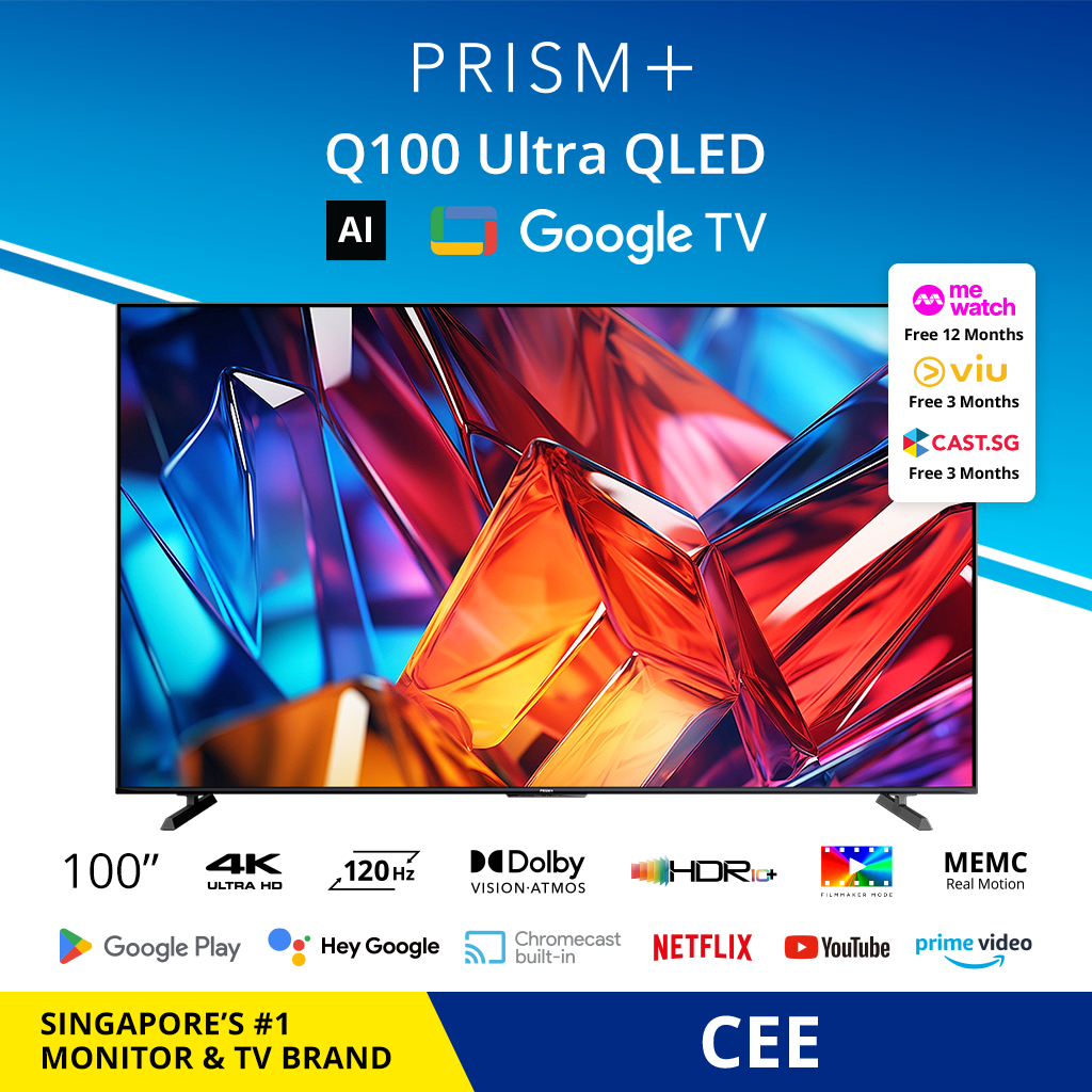 PRISM+ Q100 Ultra | 4K QLED 120Hz 4K AI Google TV | 100 inch TV ...