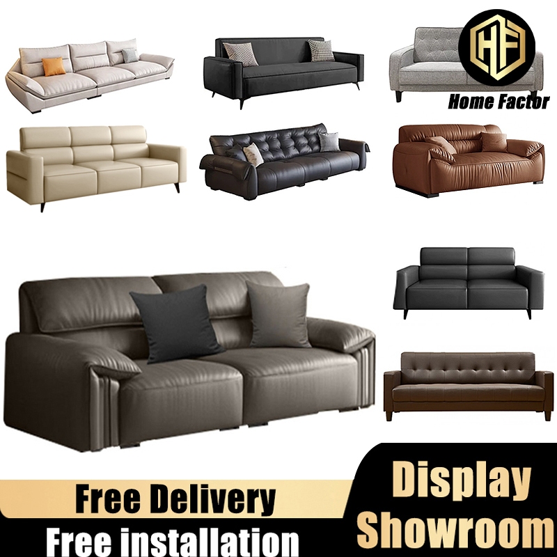 HF Leather Cat Scratch Proof Sofa Solid Cloth Fabric Wood Frame sofa ...