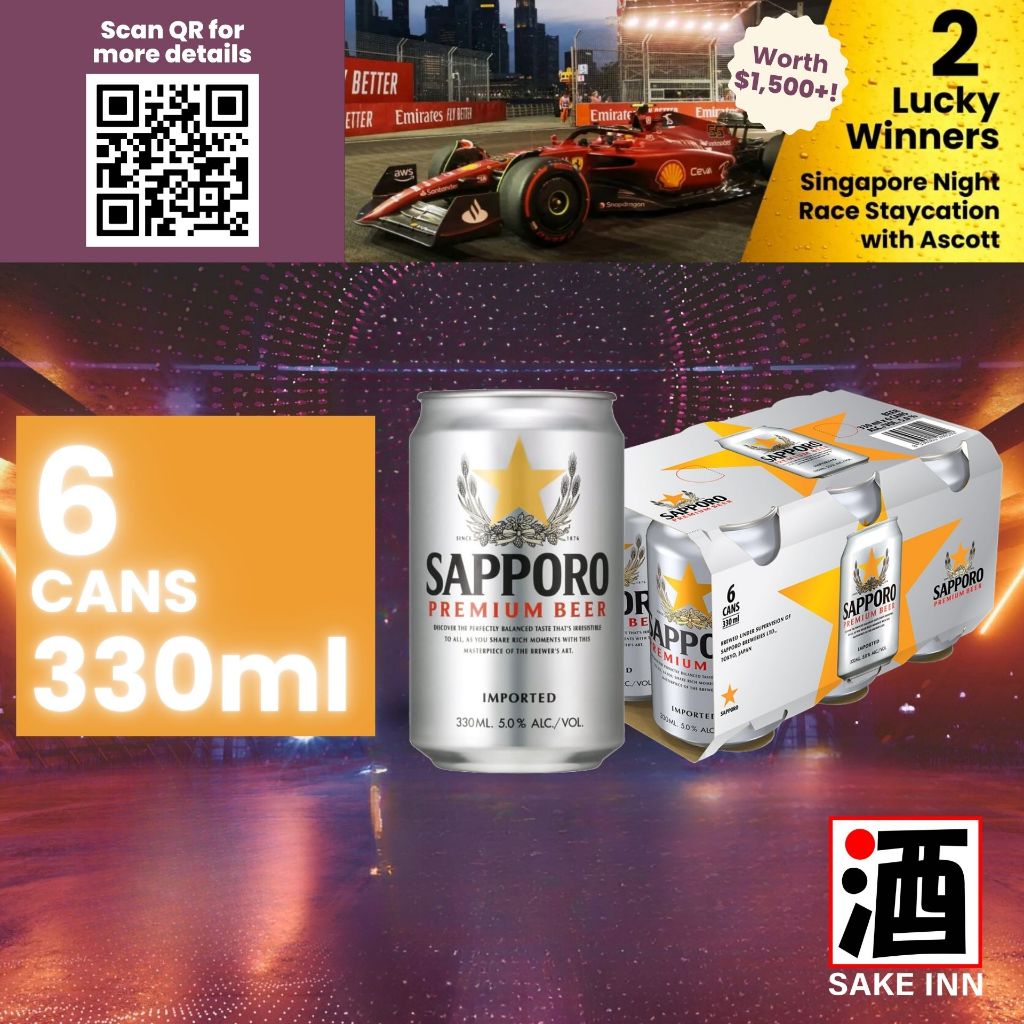 Sapporo Premium Can Beer 330ml x 6cans (Expiry: Mar 2026) | Shopee Singapore