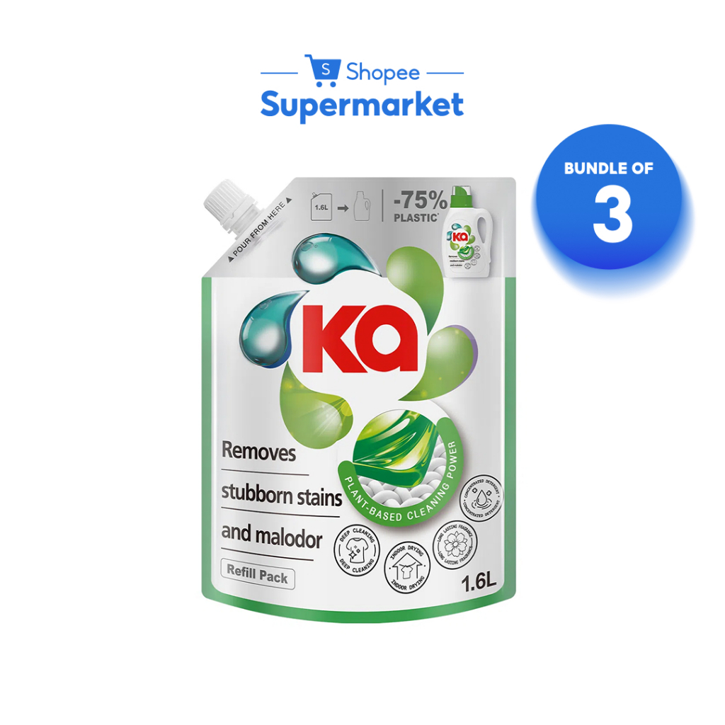 [Bundle of 3] KA Anti-bacterial Concentrated Laundry Liquid Detergent ...
