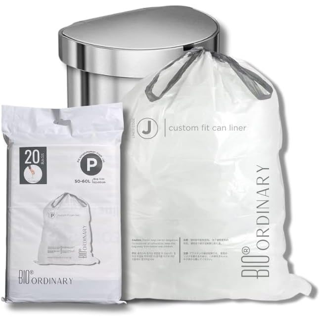 BIO Ordinary Biodegradable Custom Fit Drawstring Trash Bag - Fits ...