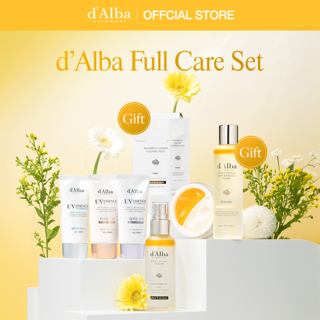 [d'Alba Official] Full Care Set (First Spray Serum 100ml, Double Serum and Cream 70g, Purple ...