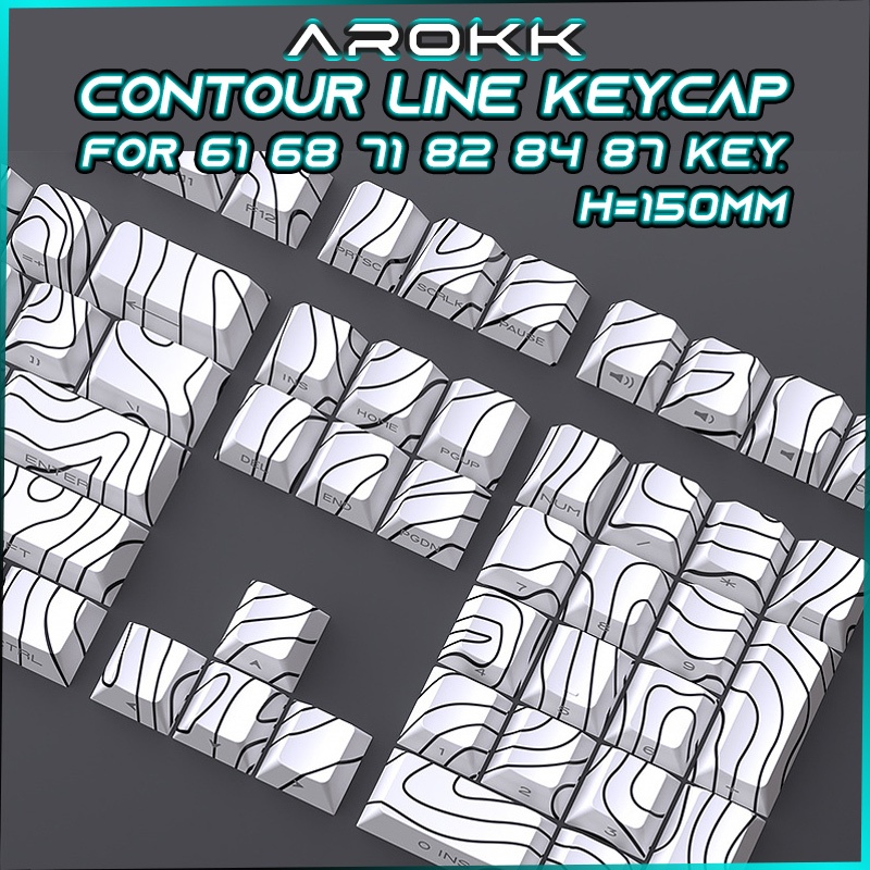 SG丨Contour Line Keycap Set Topographic Keycaps Shine-Through Side ...