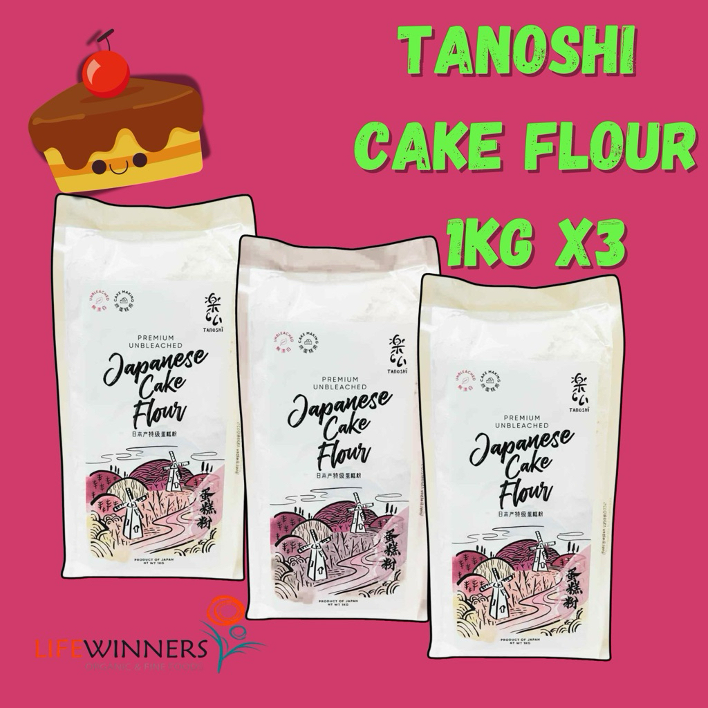 Tanoshi Premium Japanese Cake Flour 3 X 1KG(Exp:21/11/2025) | Shopee ...
