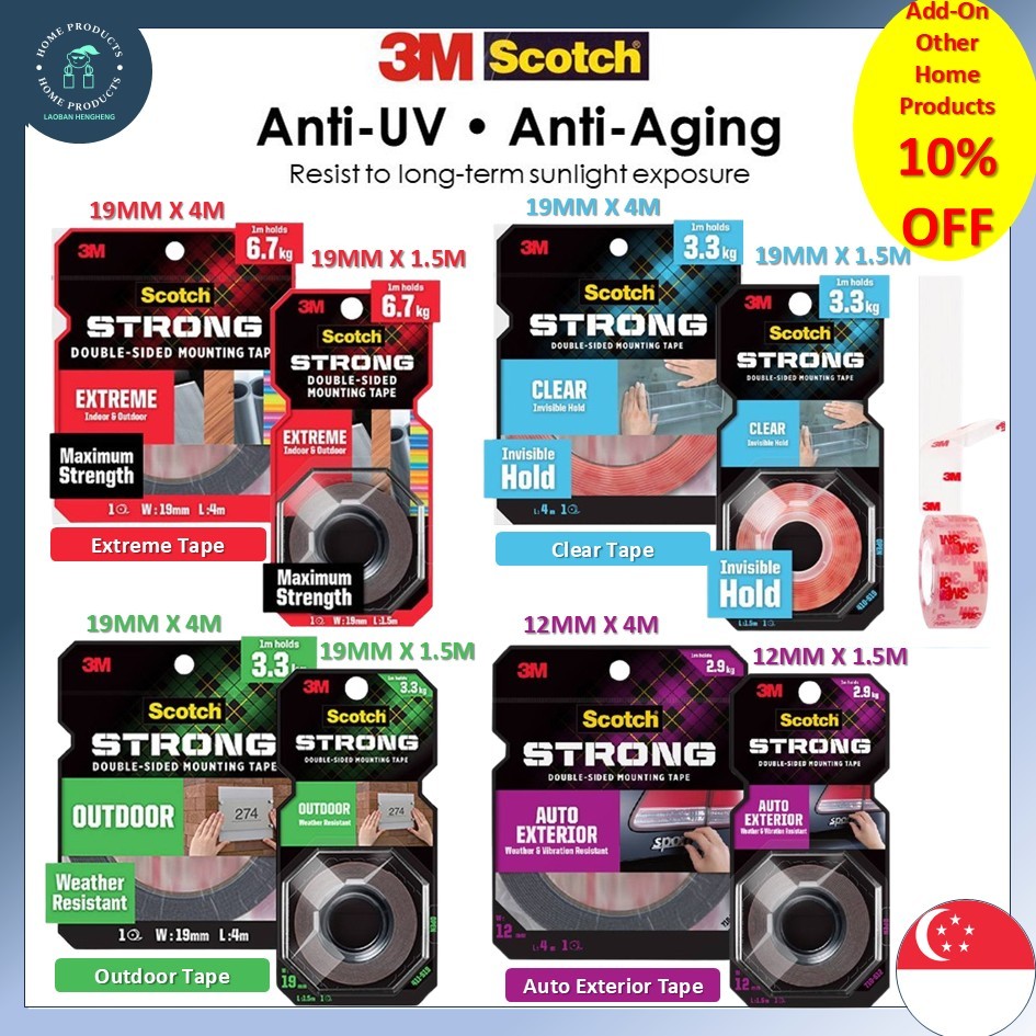 🇸🇬【SG LBHH】3M Strong Mounting Tape/3M Double Sided Tape/ 3M Clear Tape/3M Auto Exterior Tape/3M ...
