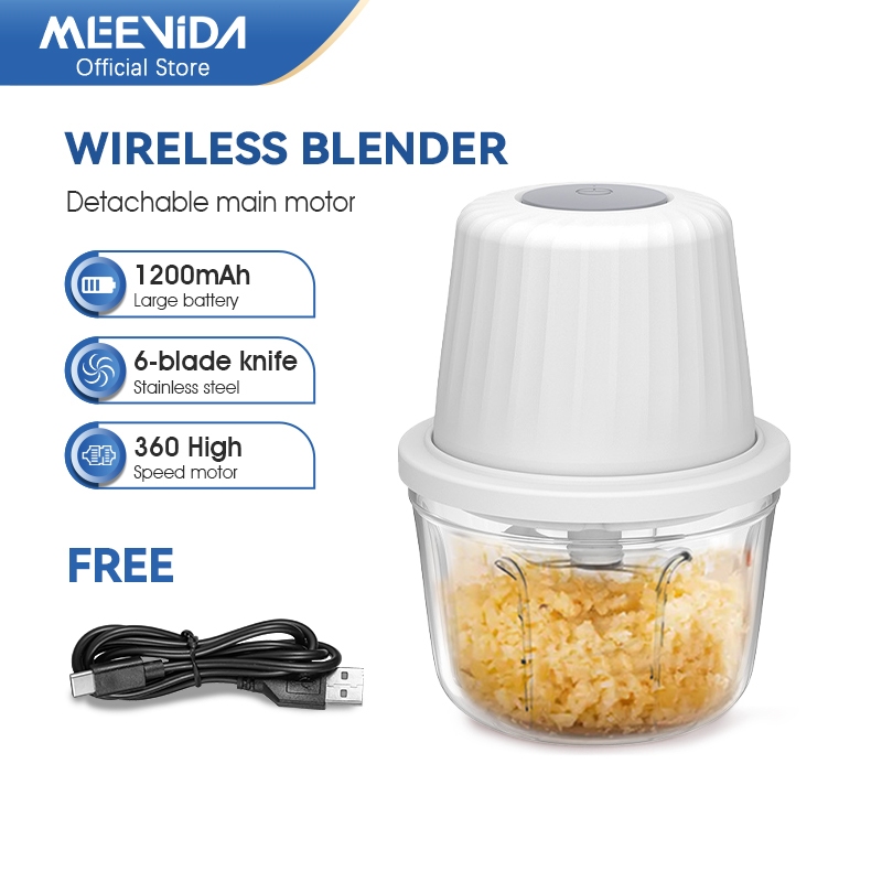 MEEVIDA Mini USB Electric Food Chopper Garlic Chopper Kitchen Blender ...