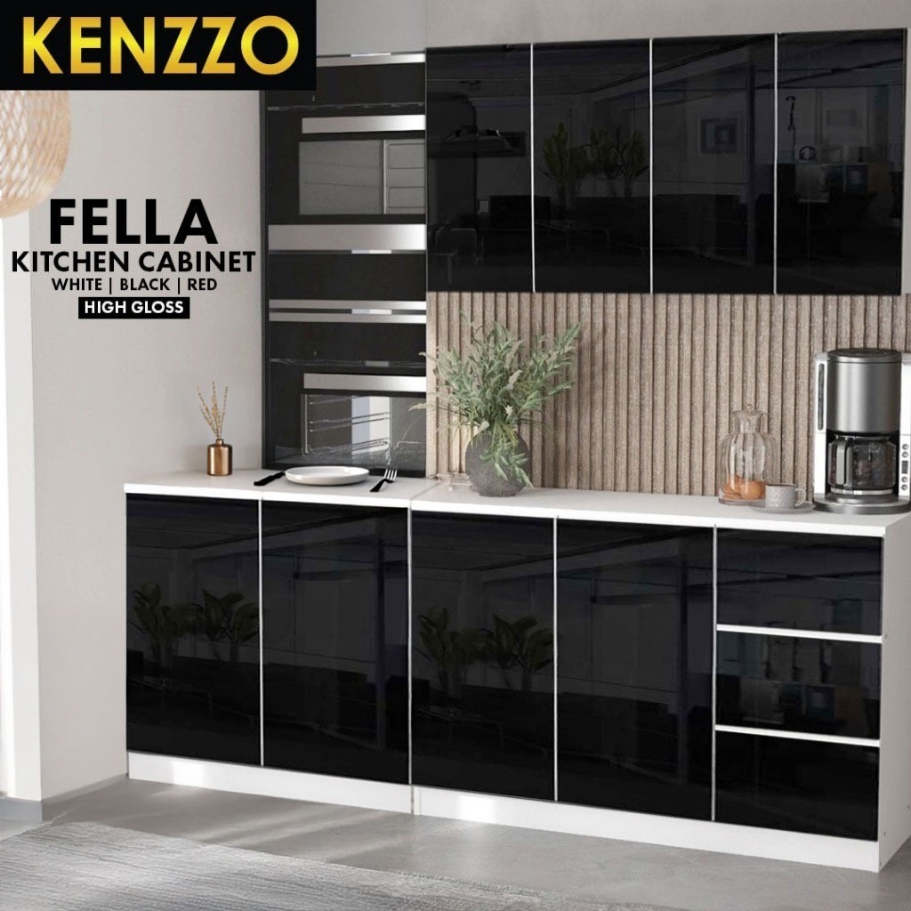 FREE INSTALLATION !! KENZZO : Fella high gloss kitchen cabinet/cabinets base/wall cabinet ...