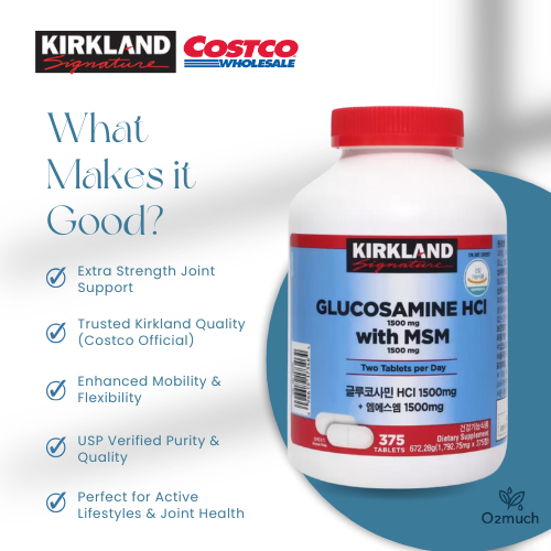 [Exp date : 2028.06.30] Kirkland Signature Glucosamine HCI 1500mg + MSM ...