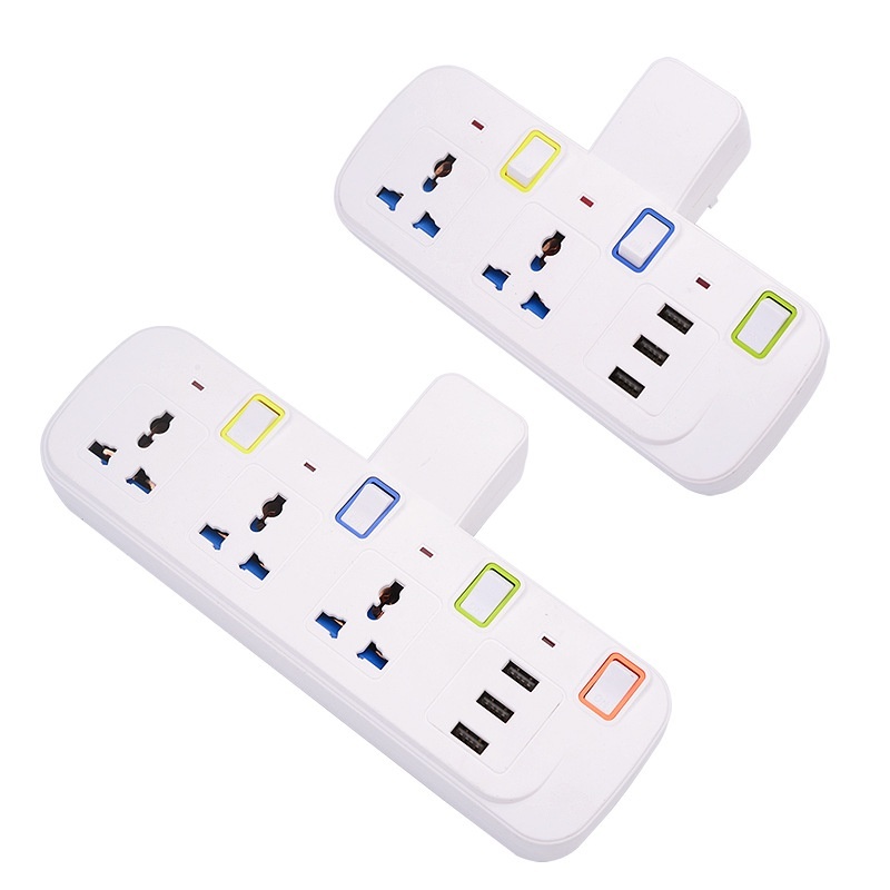 3USB + 3 Multi Socket T-ADAPORT 2.4A USB Universal Extension Plug Neon ...