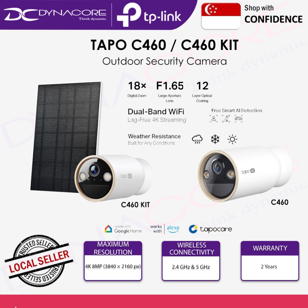 TP-LINK TAPO C460 / C460 KIT 4K 8MP Dual-Band Outdoor Security Camera ...