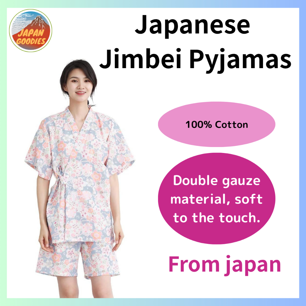 Japanese Jimbei Pyjamas 100% cotton Double gauze.Room wear.Kimono ...