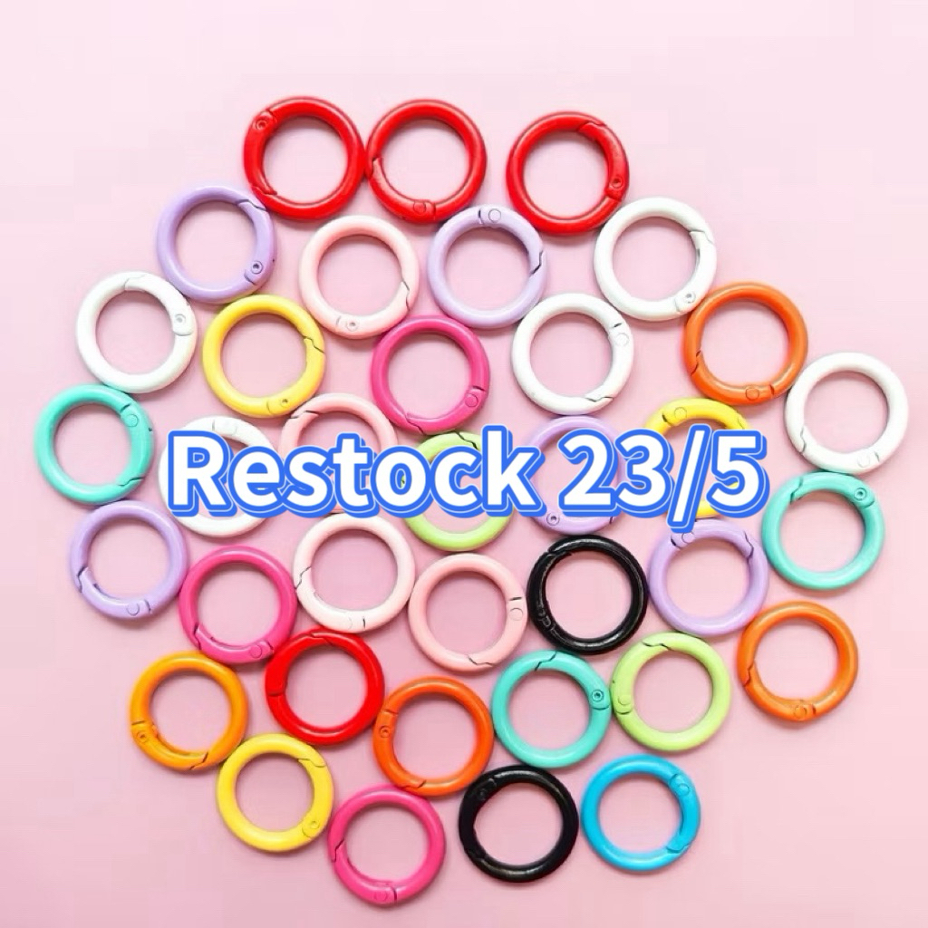 25mm Color Metal O Ring Spring Clasp Openable Round Carabiner Keychain ...