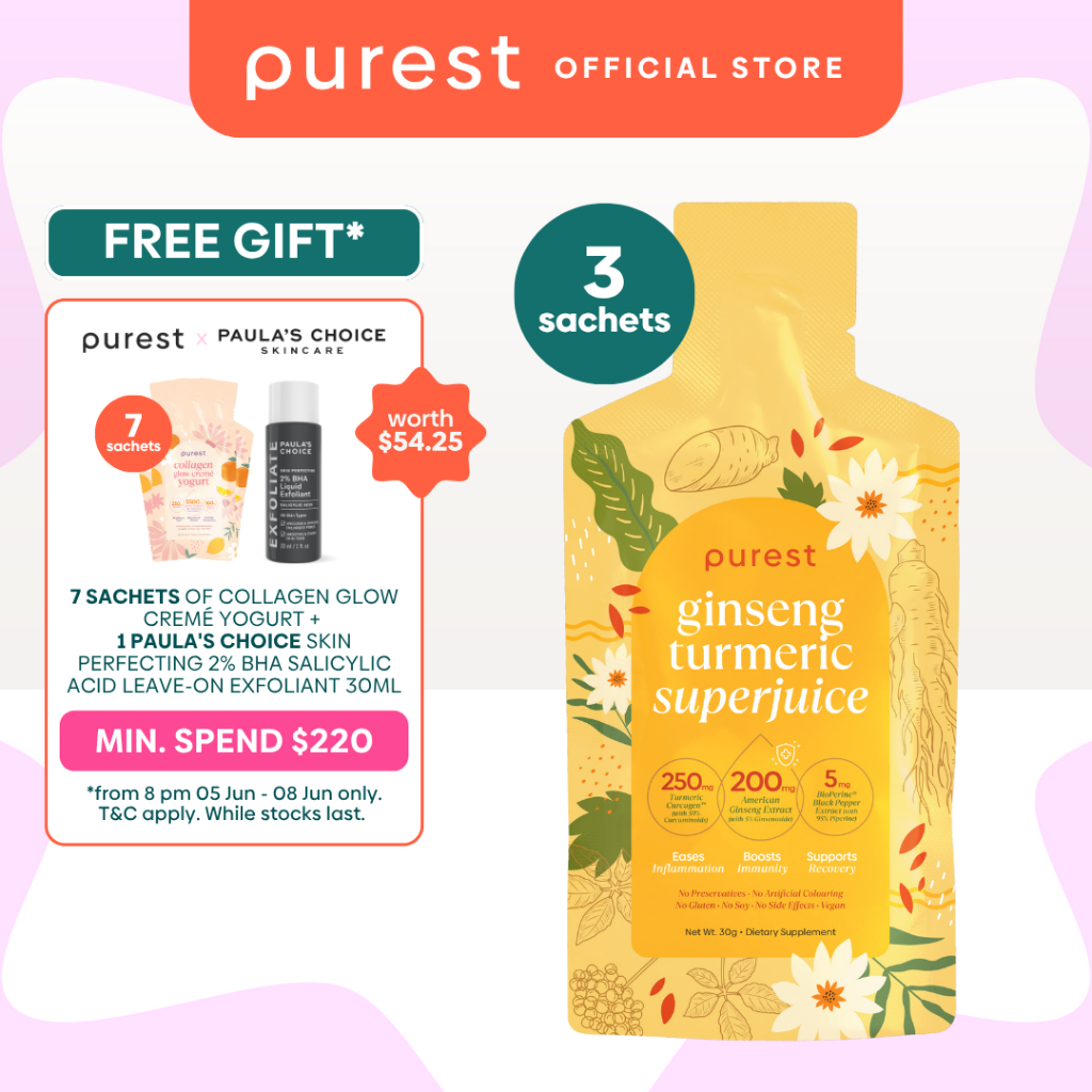 Purest Co Ginseng Turmeric 3 sachets (Boost Joints, Immunity & Energy ...