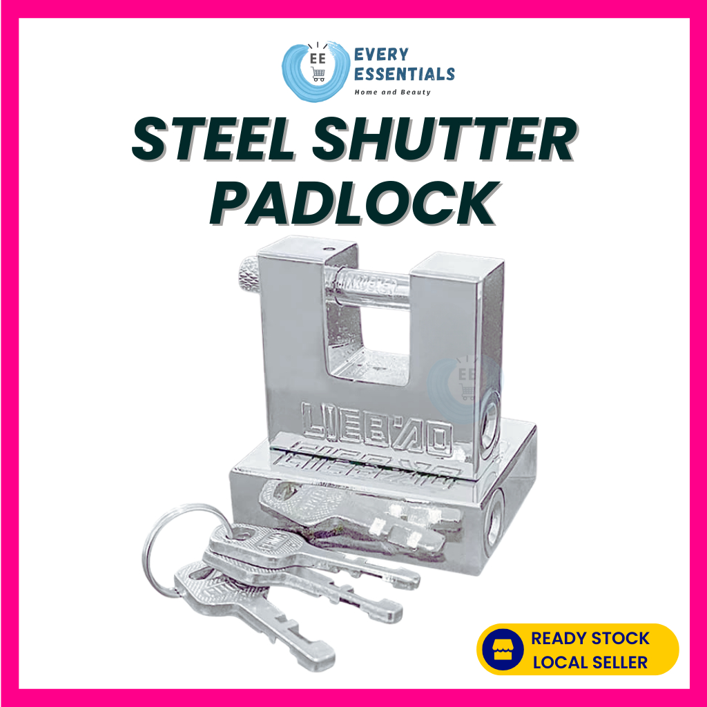 Heavy-Duty Steel Shutter Padlock with 3 Keys | Shopee Singapore