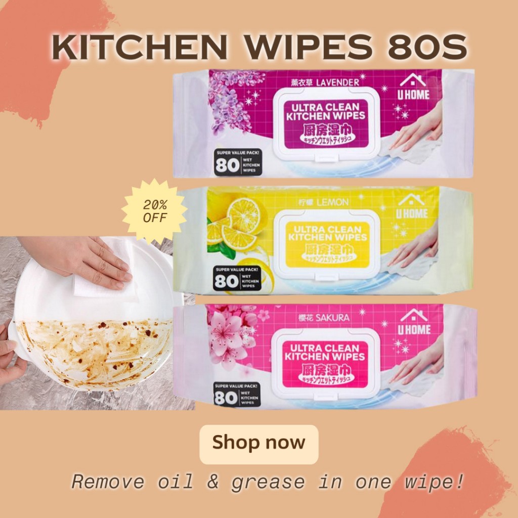 U Home Kitchen Wipes Kitchen Cleaning Wipes Remove oil and grease ...