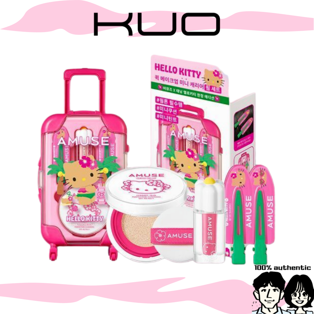 [AMUSE X HELLO KITTY] QUICK MAKEUP MINI LUGGAGE (Ceramic Cushion + Dew ...