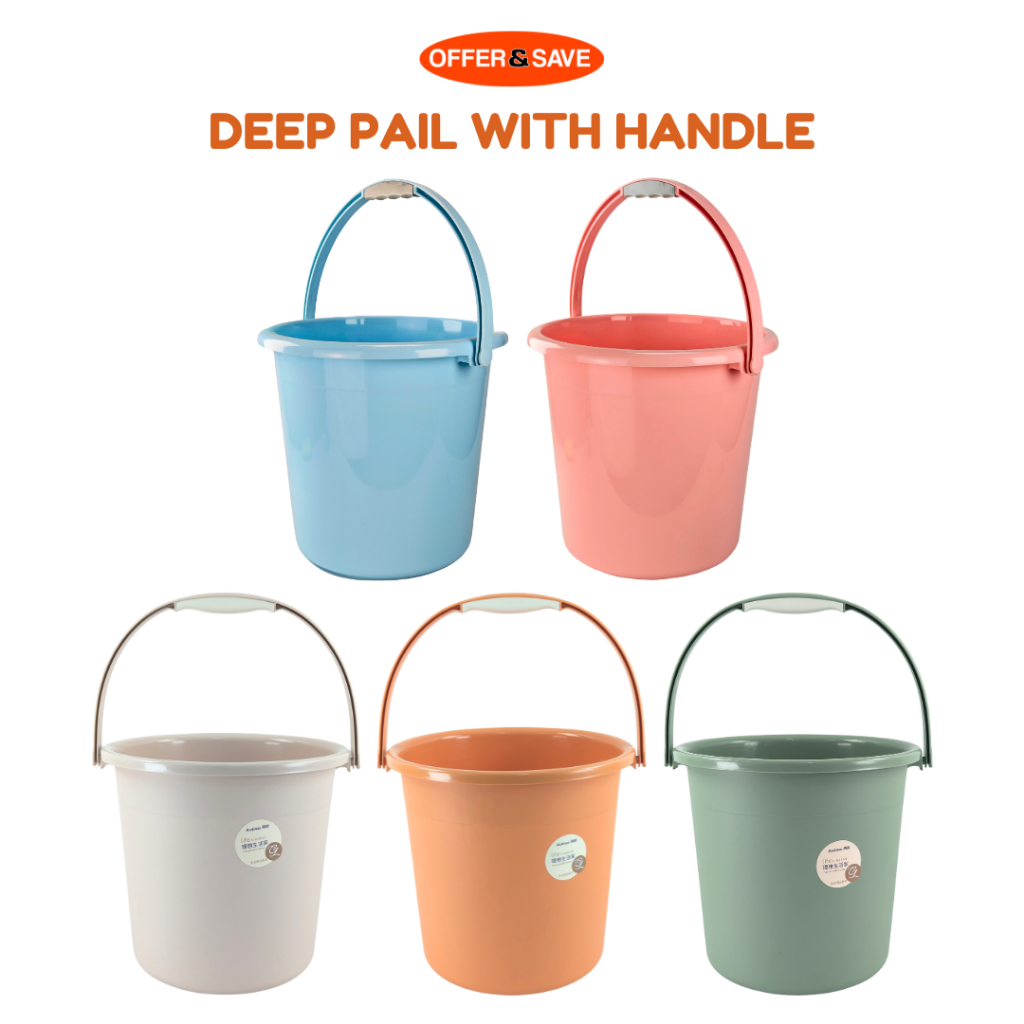 ONS Minimalist Deep Bucket with Handle Water Pail | Shopee Singapore