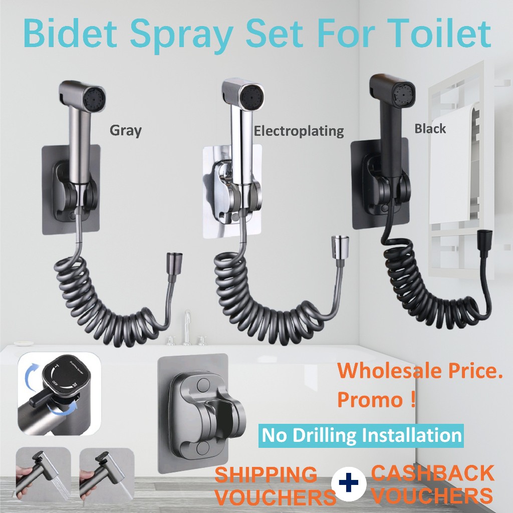 Toilet Bidet Set Spray Gun Set Punch-Free Installation Adhesive Base ...