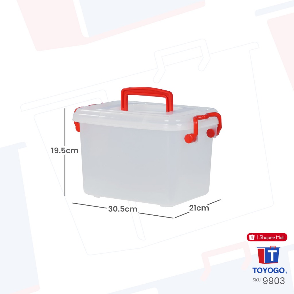 TOYOGO 6-38.5L Clear Handy Storage Box | Portable & Heavy-Duty (9903 ...