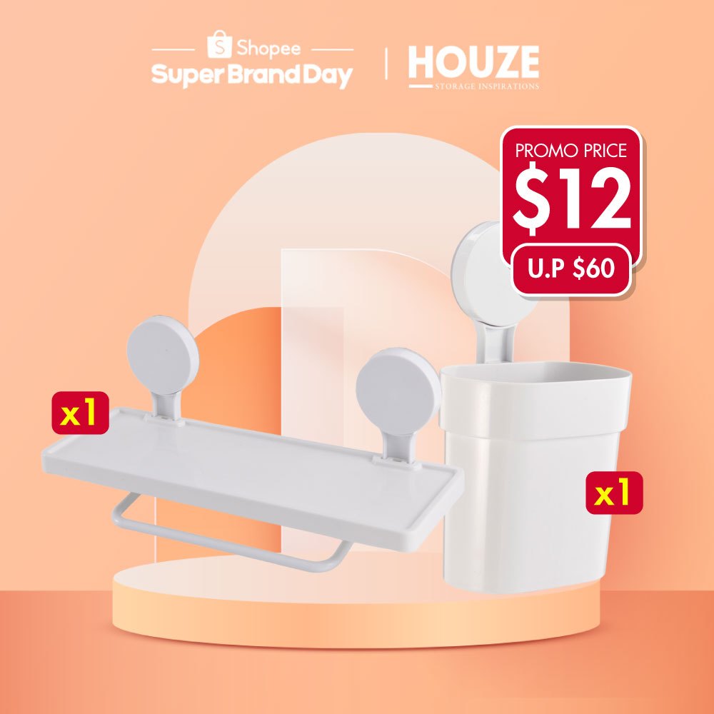 Shopee x HOUZE STICKIT Self Adhesive Storage Organizer Essentials Brand ...