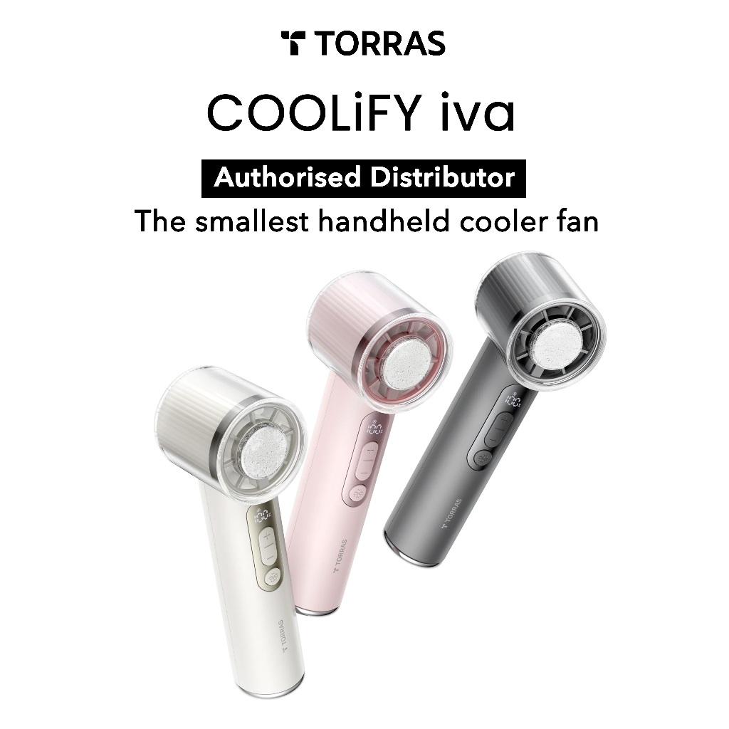 TORRAS COOLiFY iva Handheld Fan with Ice Cooler, 4900mAh Rechargeable Personal Fan, 0-100 ...