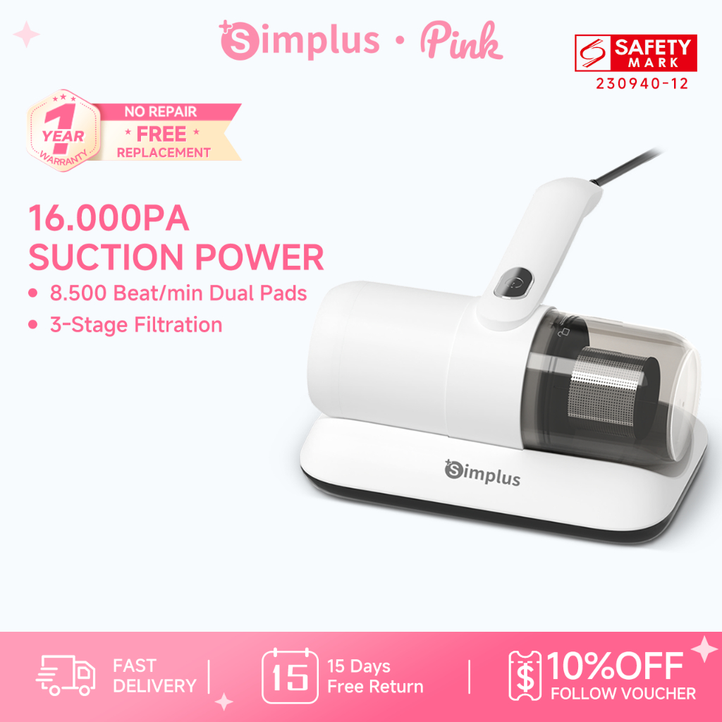Simplus Dust Mite Corded Vacuum Cleaner | 16000PA | 8,500 Beat/Mins ...