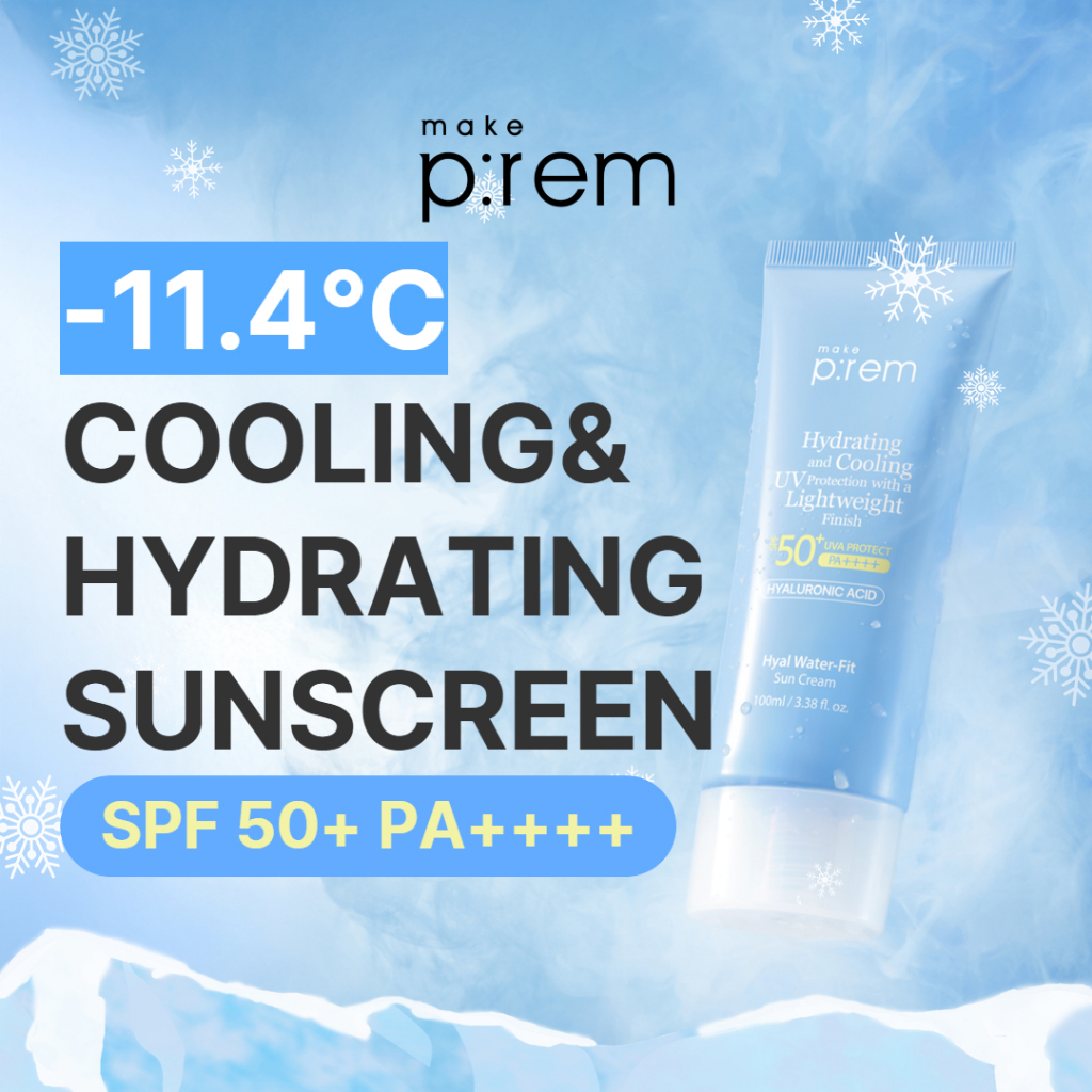 MAKE PREM Hyal Water Fit Cooling Face & Body Sunscreen Sunblock SPF 50 ...