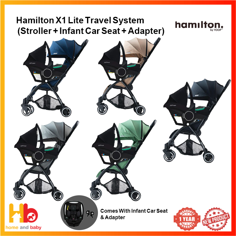 Hamilton X1 Lite Travel System ( Stroller + Infant Car Seat + Adapter ...
