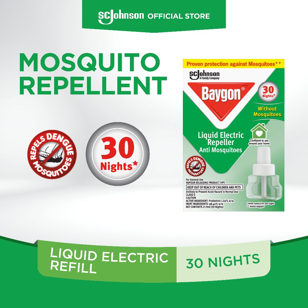 Baygon Liquid Electric Repeller Refill Mosquito Repel 21.9ml | Shopee ...