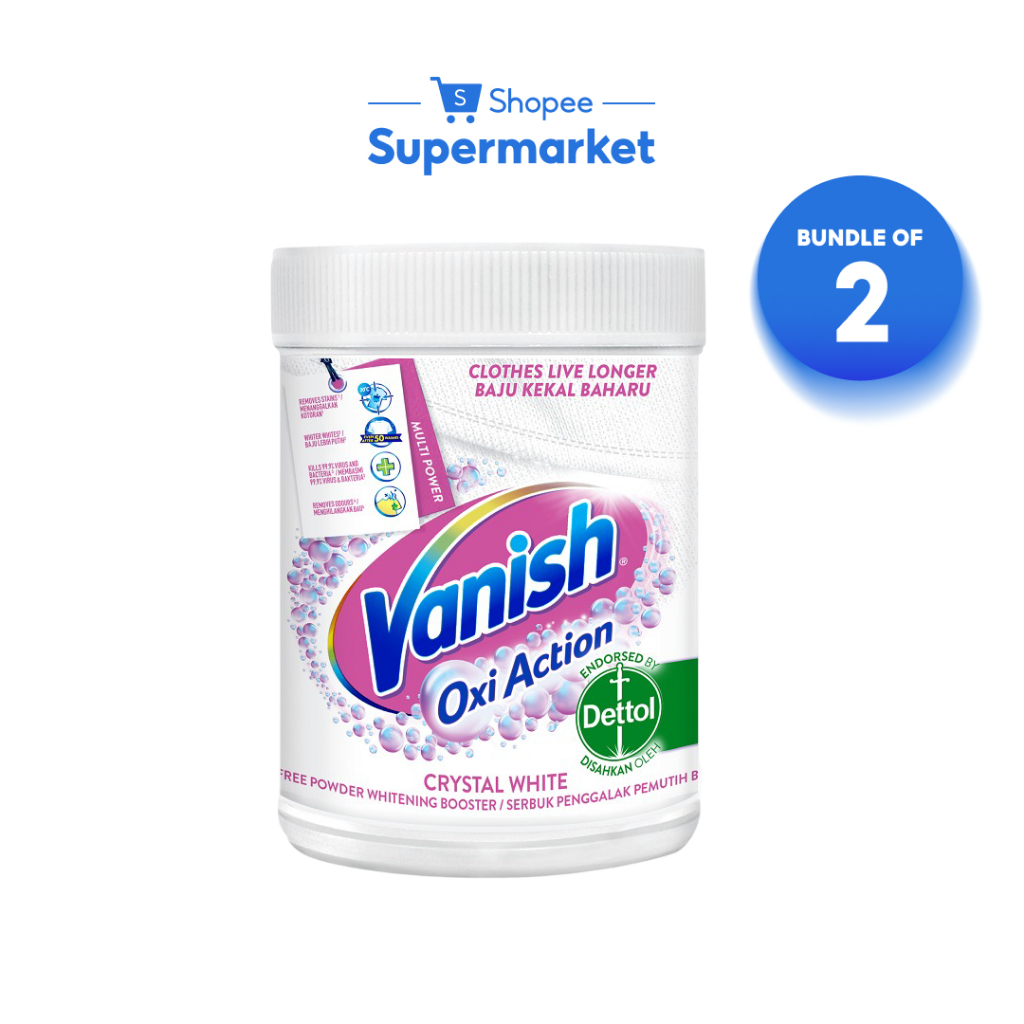 [Bundle of 2] Vanish Power O2 Crystal White Laundry Fabric Stain ...