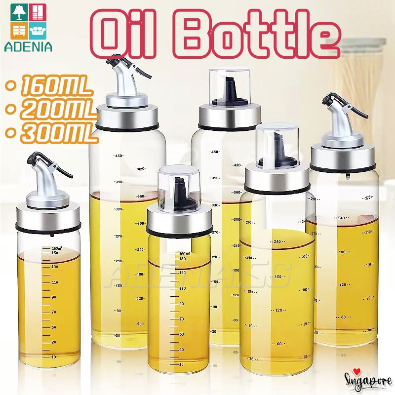 【SG】300ML Glass Oil Bottle Sauce Bottles Leak-Proof Spout Kitchen Oil Dispenser with Dust Cap ...