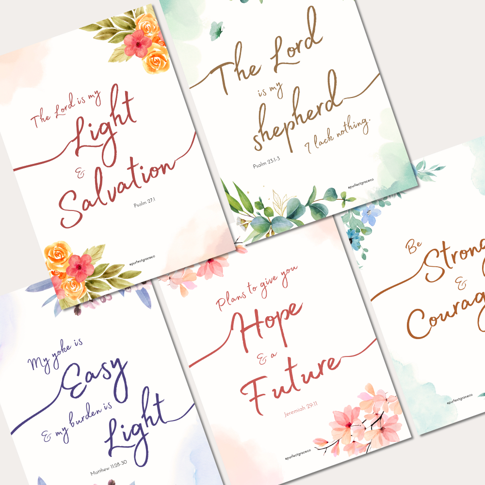 Floral Christian Bible Verse Thick Postcards | Scripture-Inspired Cards ...