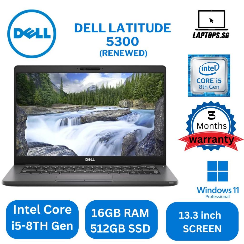 Dell Latitude 5300 Laptop Intel Core i5 8th Gen/Upto16GB RAM/512GB SSD ...