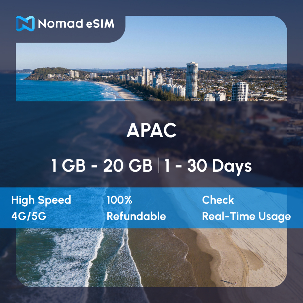 Nomad eSIM Asia Pacific-14 Coverage Destinations | 1GB-10GB | 1-30 Days ...