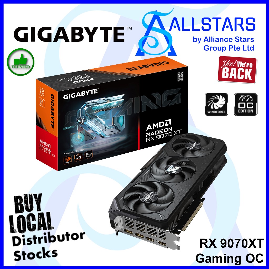 Gigabyte AMD Radeon RX 9070 XT Gaming OC 16GB PCI-Express Gaming ...
