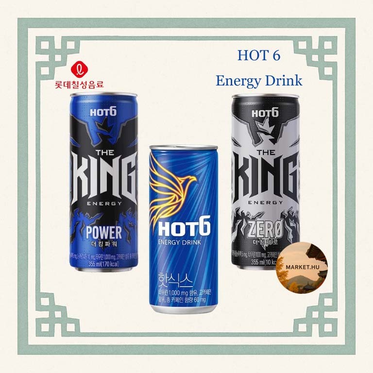 [LOTTE] HOT 6 Energy Drink 250ml, The King Power, The King Zero 355ml ...