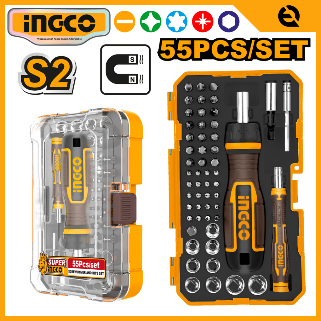 INGCO 55PCS RATCHET SCREWDRIVER BIT SET | HKSDB0558 | Shopee Singapore