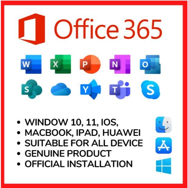 Genuine Office 365 Professional PRO PLUS Original-5 DEVICES+LIFETIME ...