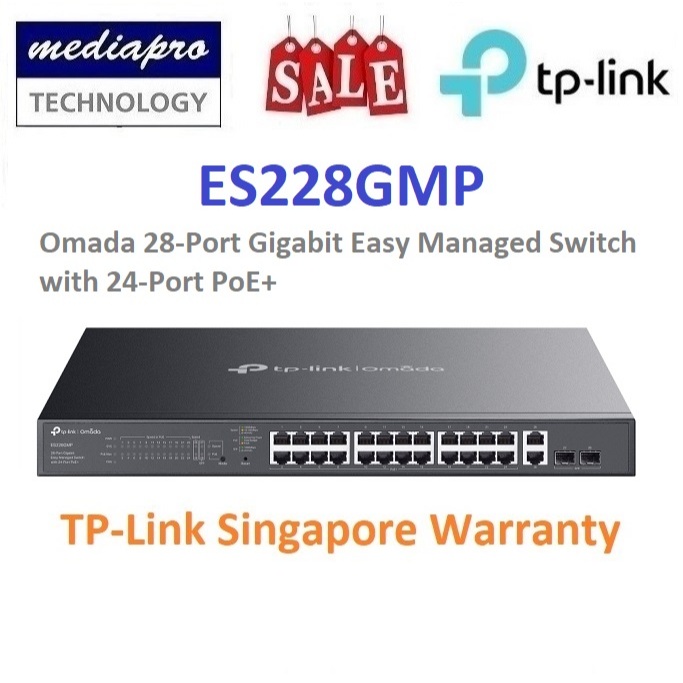 TP-LINK ES228GMP Omada 28-Port Gigabit Easy Managed Switch with 24-Port ...