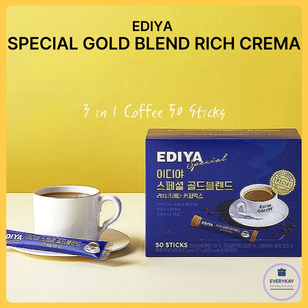 [EDIYA] Special Gold Blend Rich Crema Coffee Mix 50 Sticks | Korean 3 ...