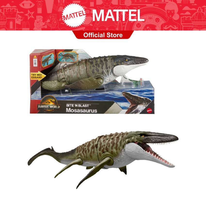 Jurassic World Rebirth Bite N Blast Mosasaurus Action Figure And Mini ...