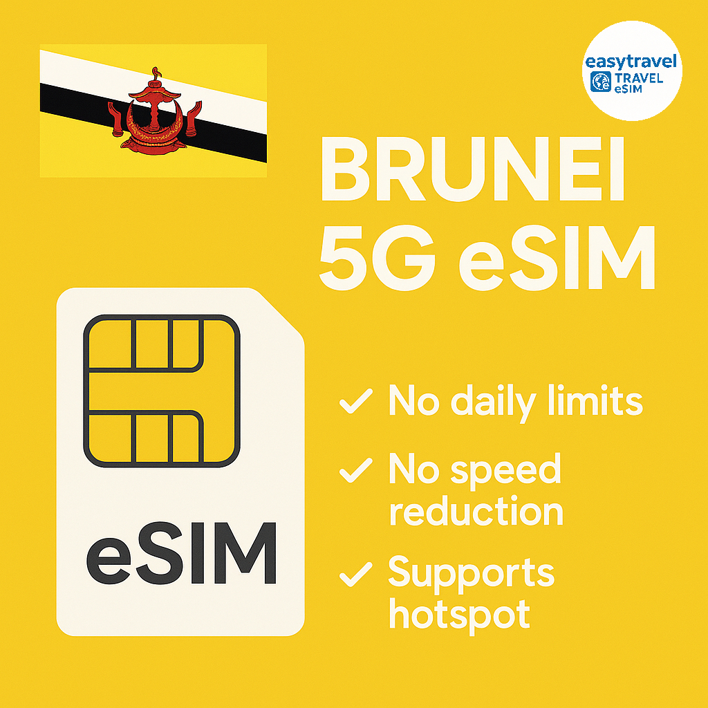 Brunei eSIM 5G High Speed Data Supports Hotspot No Speed Reduction 30 ...