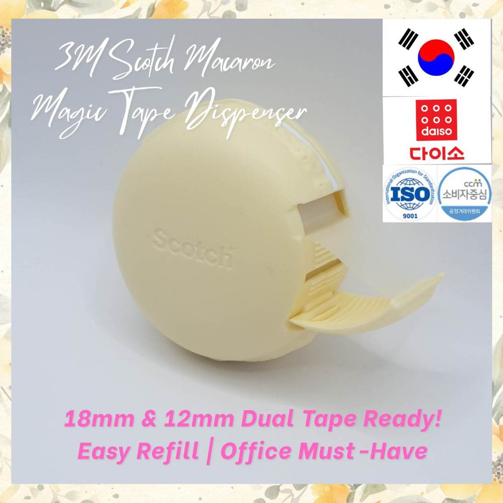 Daiso Korea | 3M Scotch Macaron Magic Tape Dispenser – 18mm & 12mm ...
