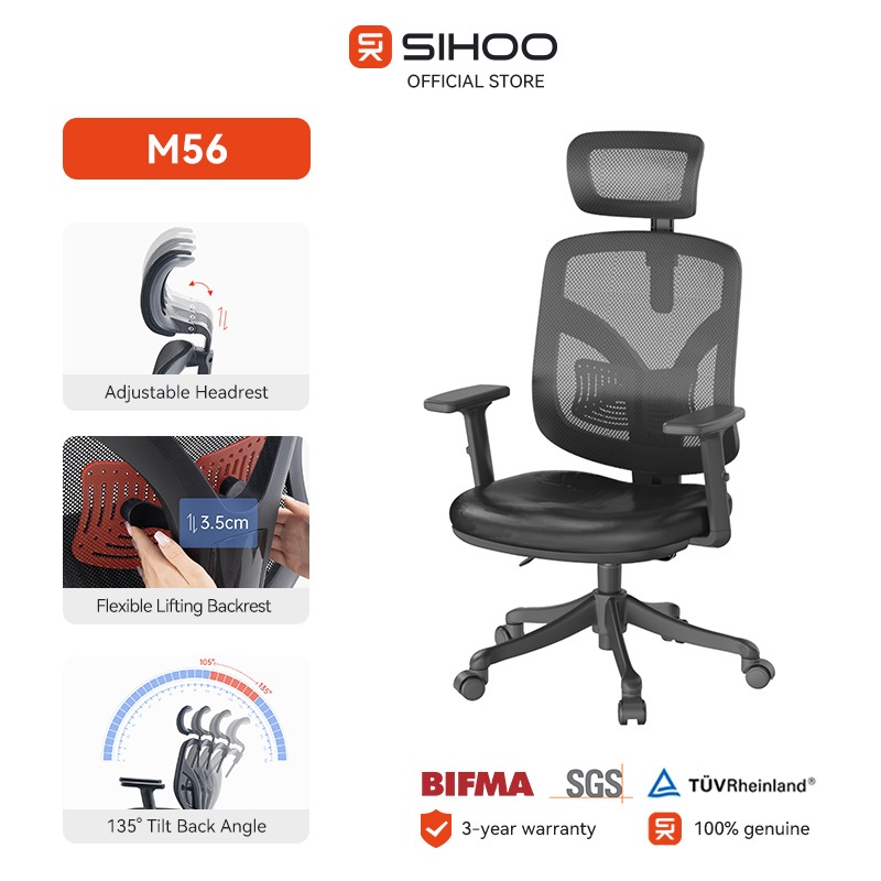 Sihoo M56 Mesh Ergonomic Office Chair Computer Chair Study Gaming Chair Lumbar Support Home ...